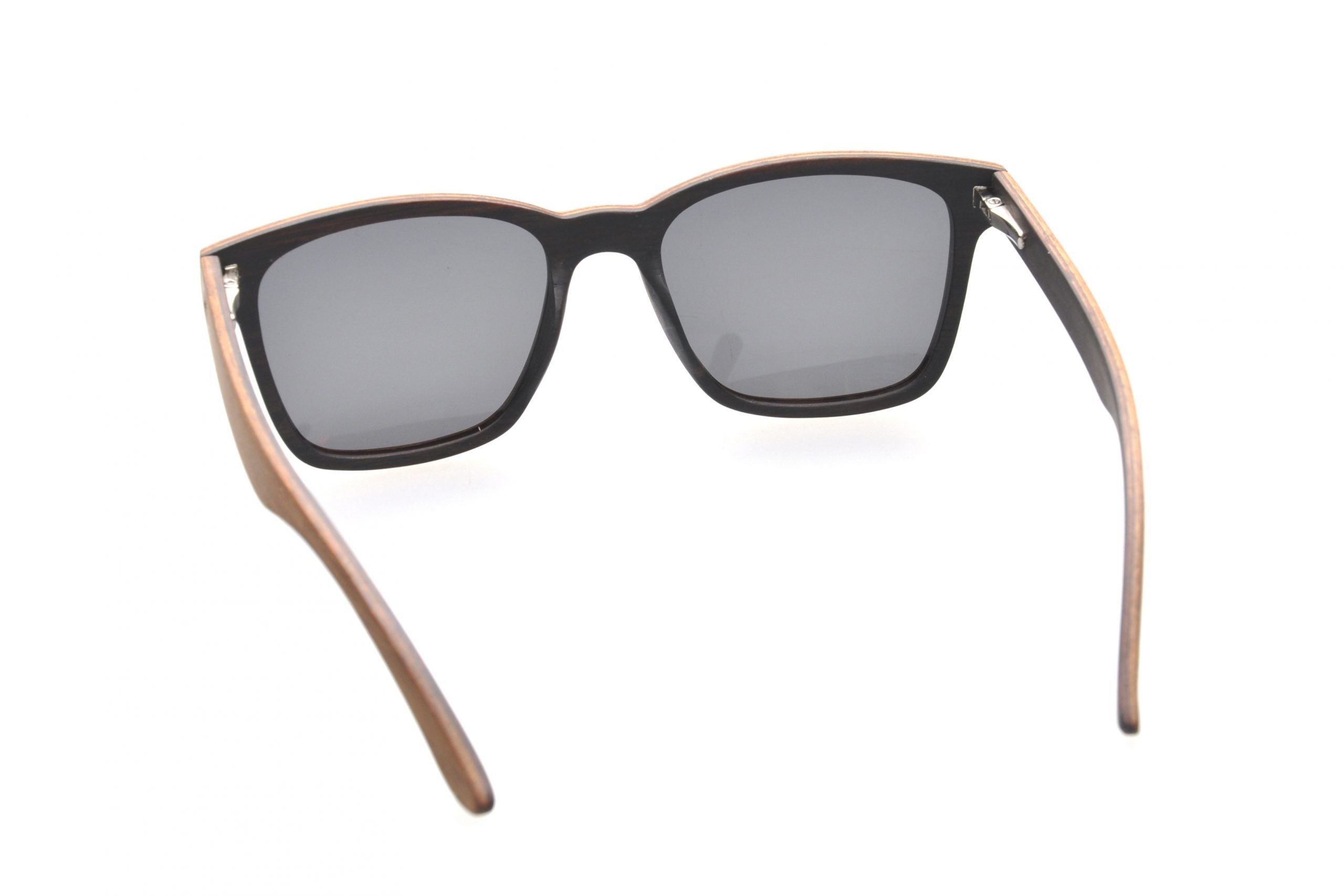 Wood Sunglasses Ebony Teak Wood Frame with Grey Lenses Driftwood