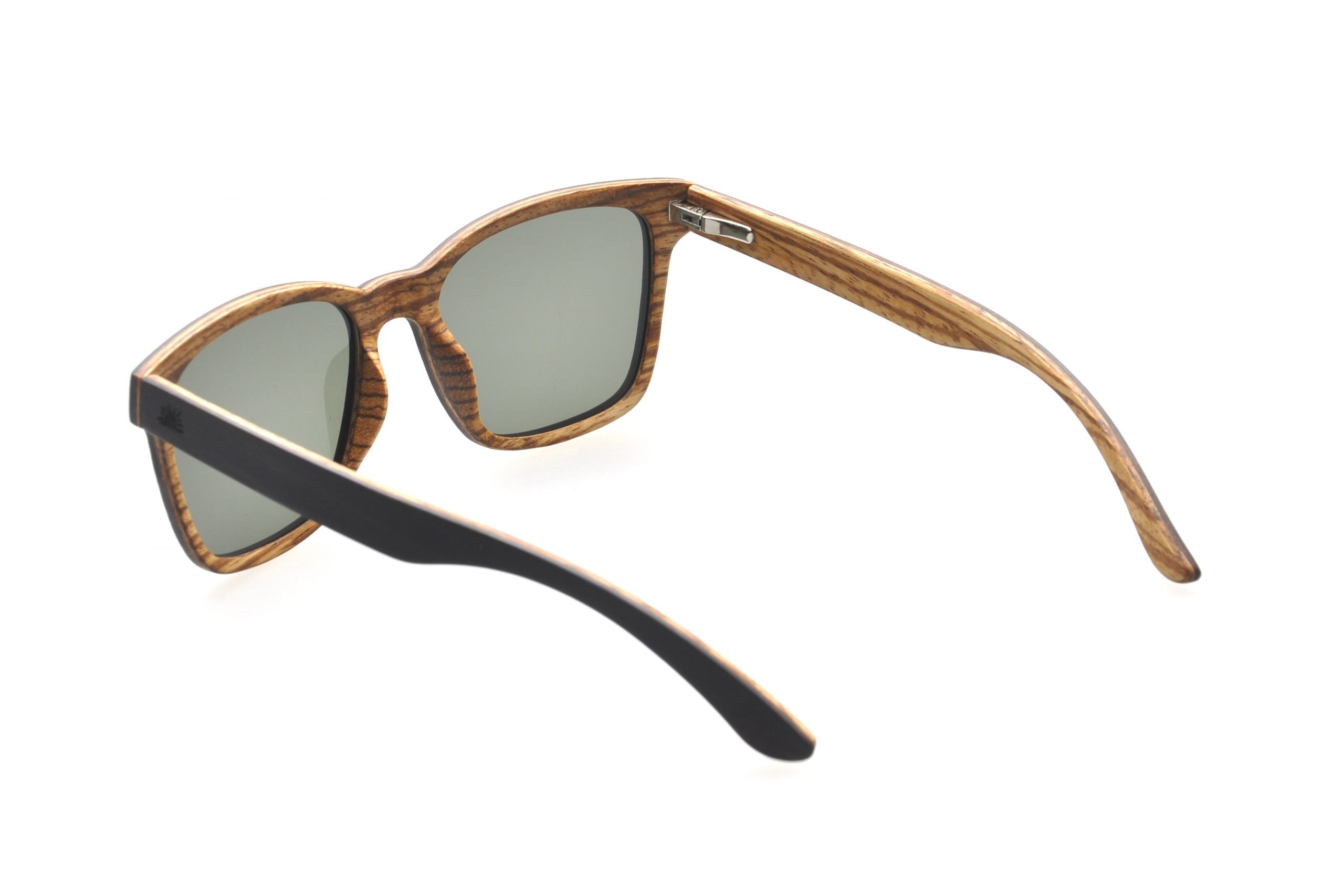 Wood Sunglasses - Ebony Zebra Wood Frame with Grey Lenses Driftwood