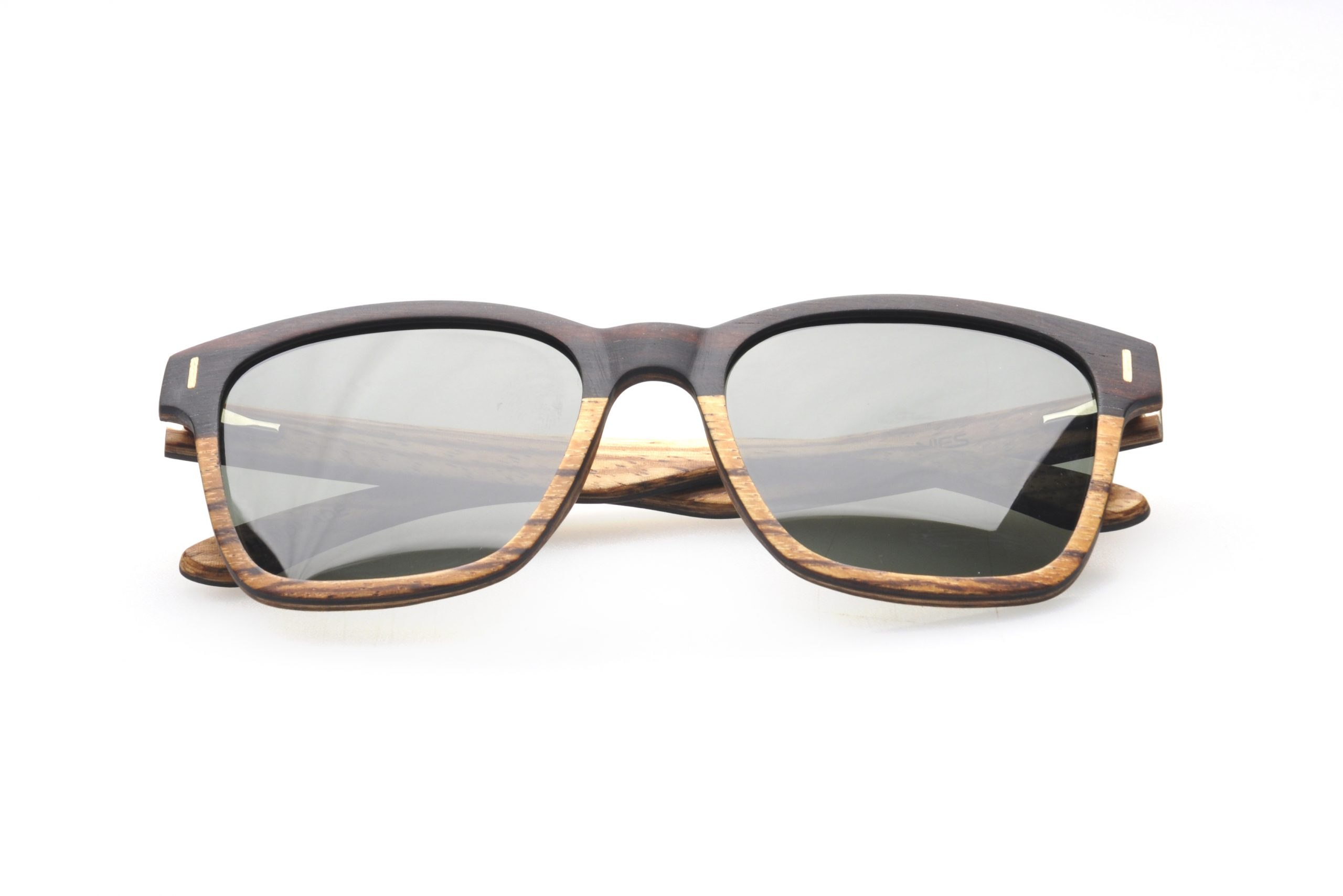 Wood Sunglasses - Ebony Zebra Wood Frame with Grey Lenses Driftwood